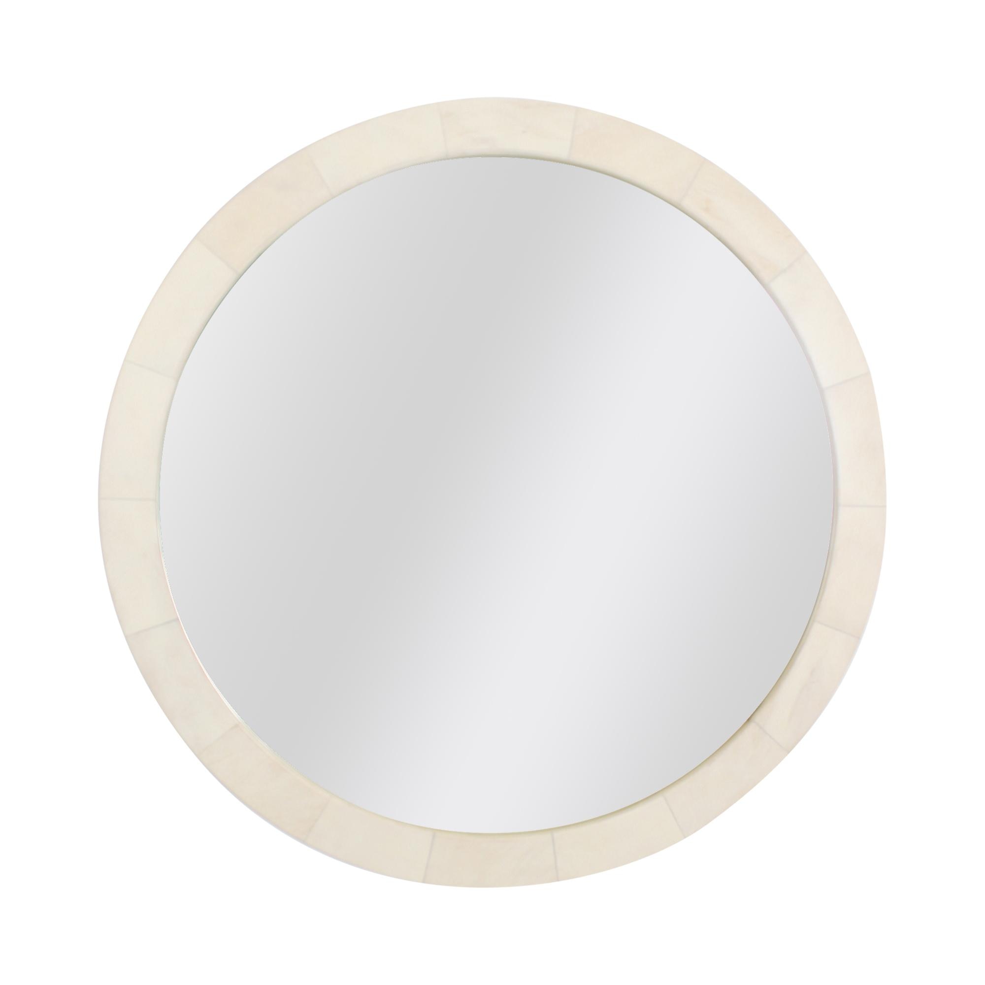 Indigo Road by Egypt Sherrod Capri Resin Round Mirror, Ivory
