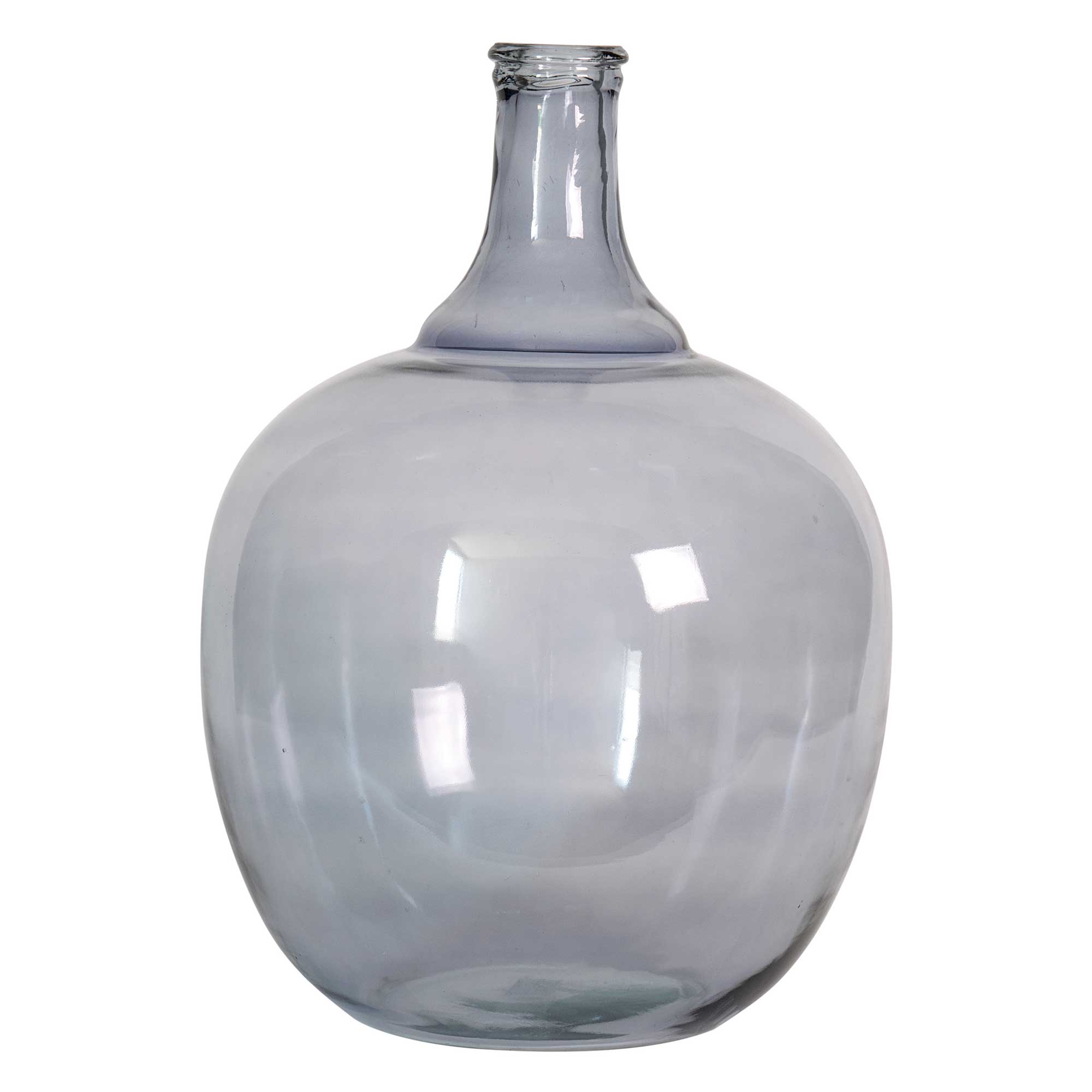 18" Round Glass Vessel, Smoke Grey