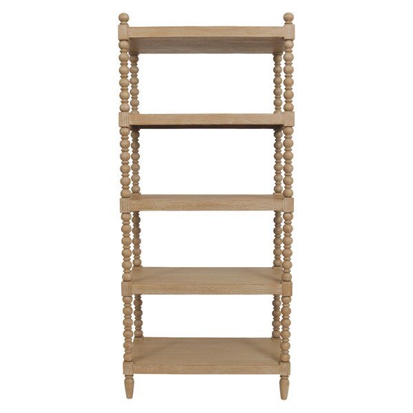 Elora Bookcase With Turned Legs, 32"W, Light Natural