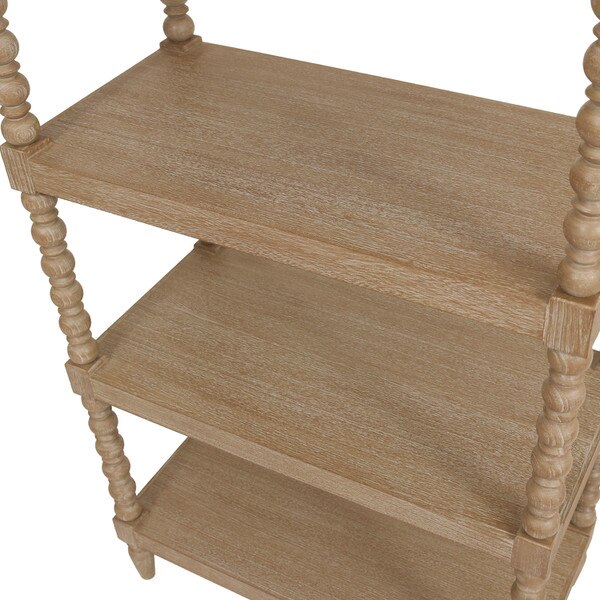 Elora Bookcase With Turned Legs, 32"W, Light Natural