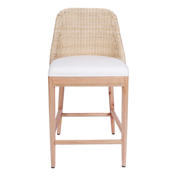 Sahara Rattan Weave Counterstool With Wood Legs, Natural