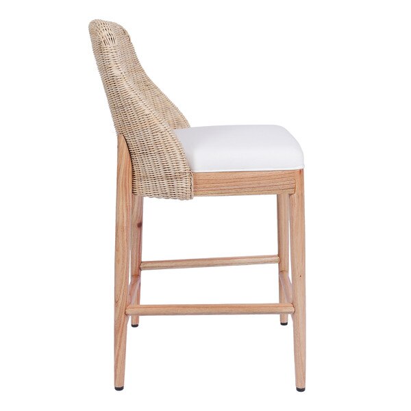 Sahara Rattan Weave Counterstool With Wood Legs, Natural