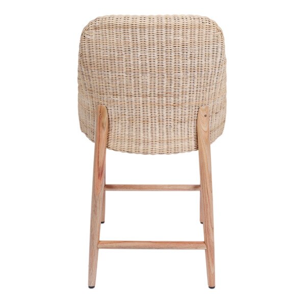 Sahara Rattan Weave Counterstool With Wood Legs, Natural