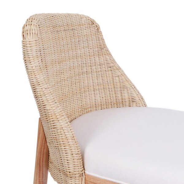 Sahara Rattan Weave Counterstool With Wood Legs, Natural