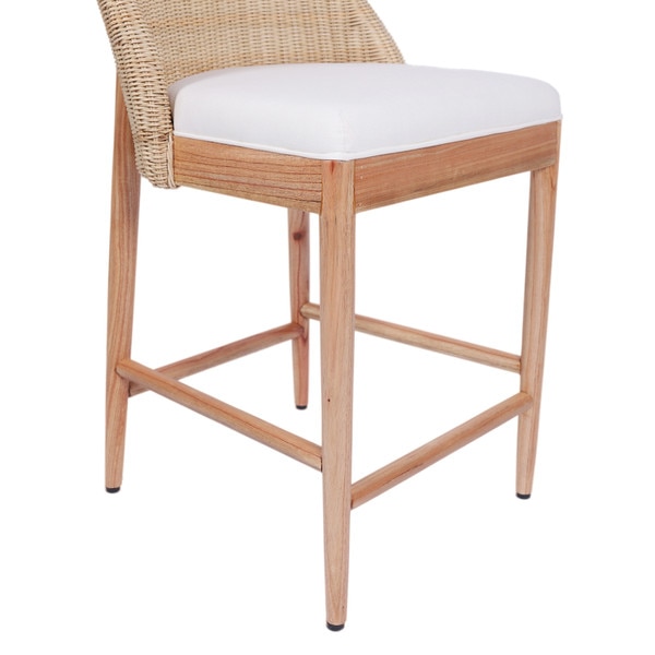 Sahara Rattan Weave Counterstool With Wood Legs, Natural