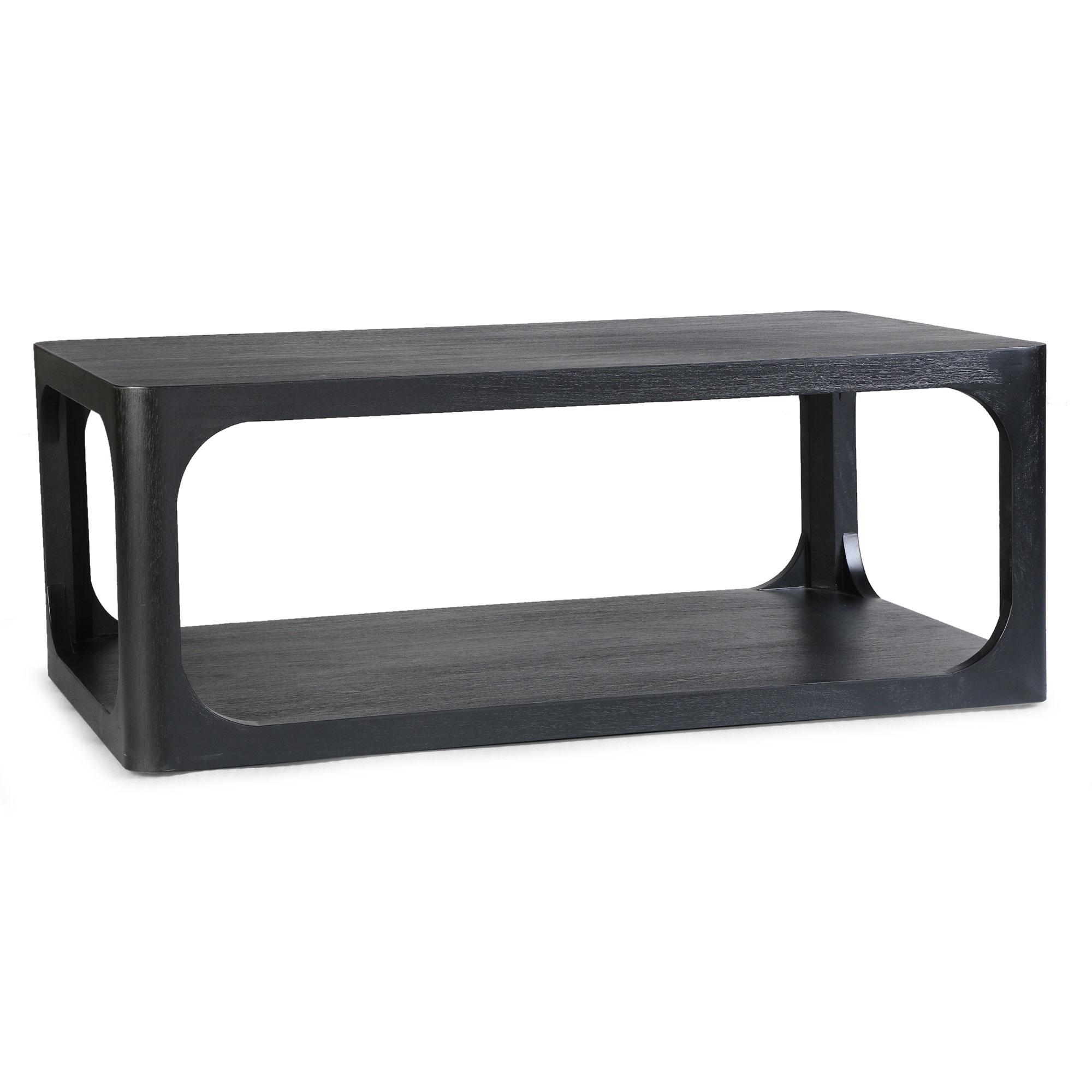 Archie 47" Mango Wood Coffee Table, Matte Black