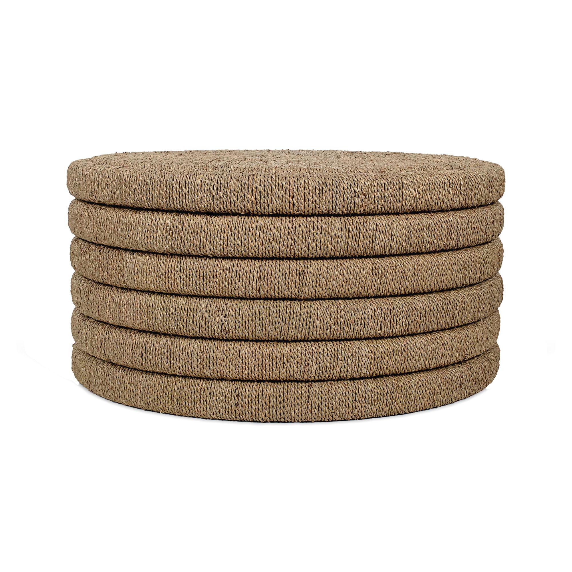 Seagrass Ribbed Coffee Table, Round, 32"W, Natural