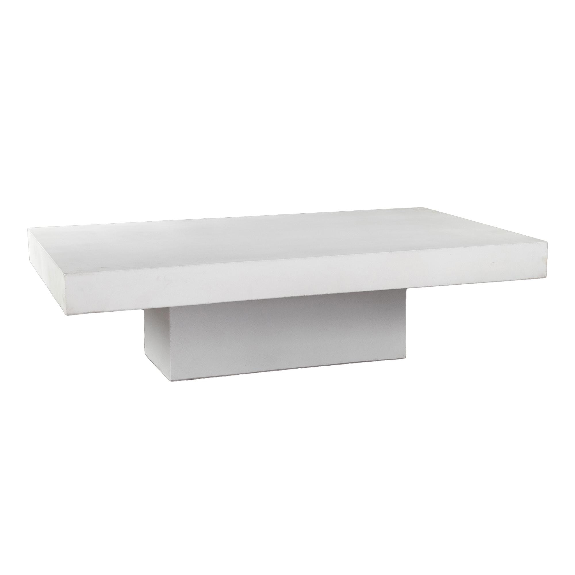 Venus Rectangular Concrete Coffee Table, White