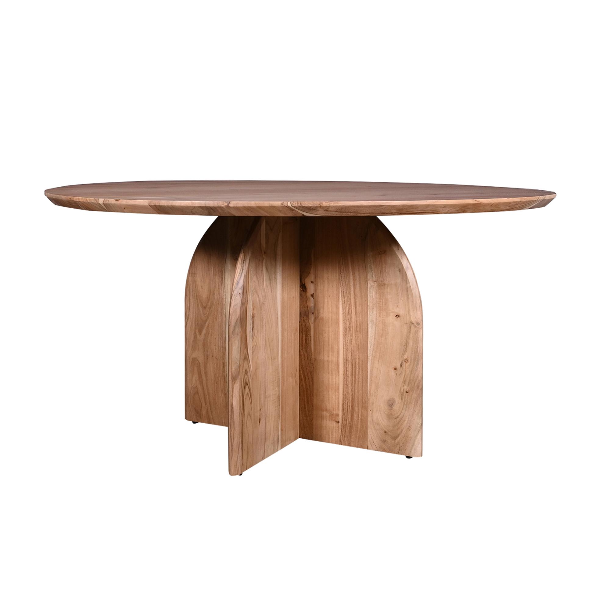 Round Cross Base Dining Table, Natural