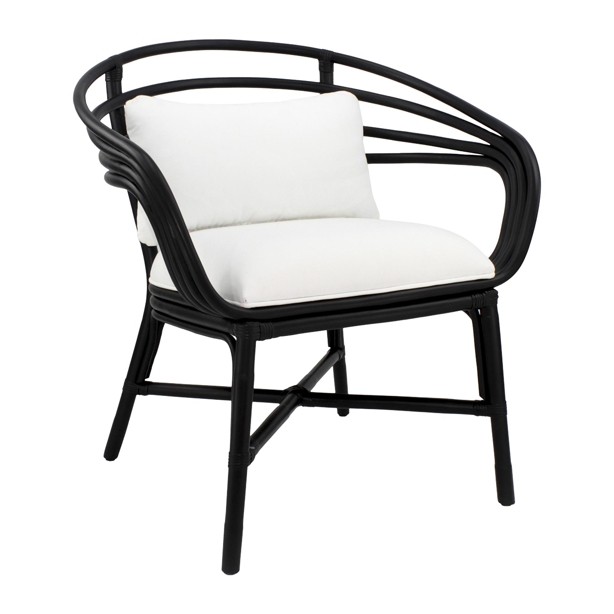 Indigo Road by Egypt Sherrod Arden Rounded Rattan Occasional Chair, Black