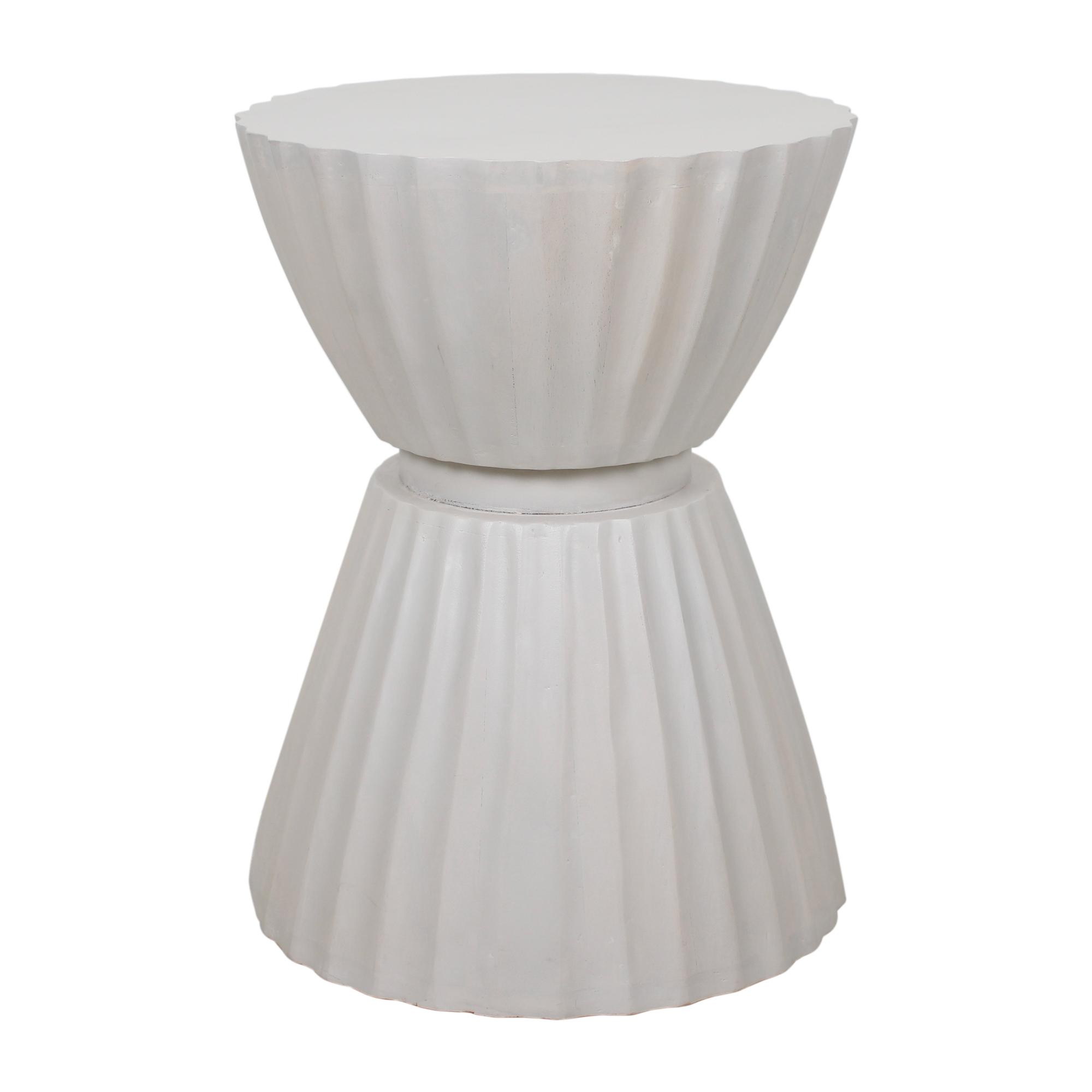 Indigo Road by Egypt Sherrod Clara Scalloped Accent Table, 14"W, White Wood