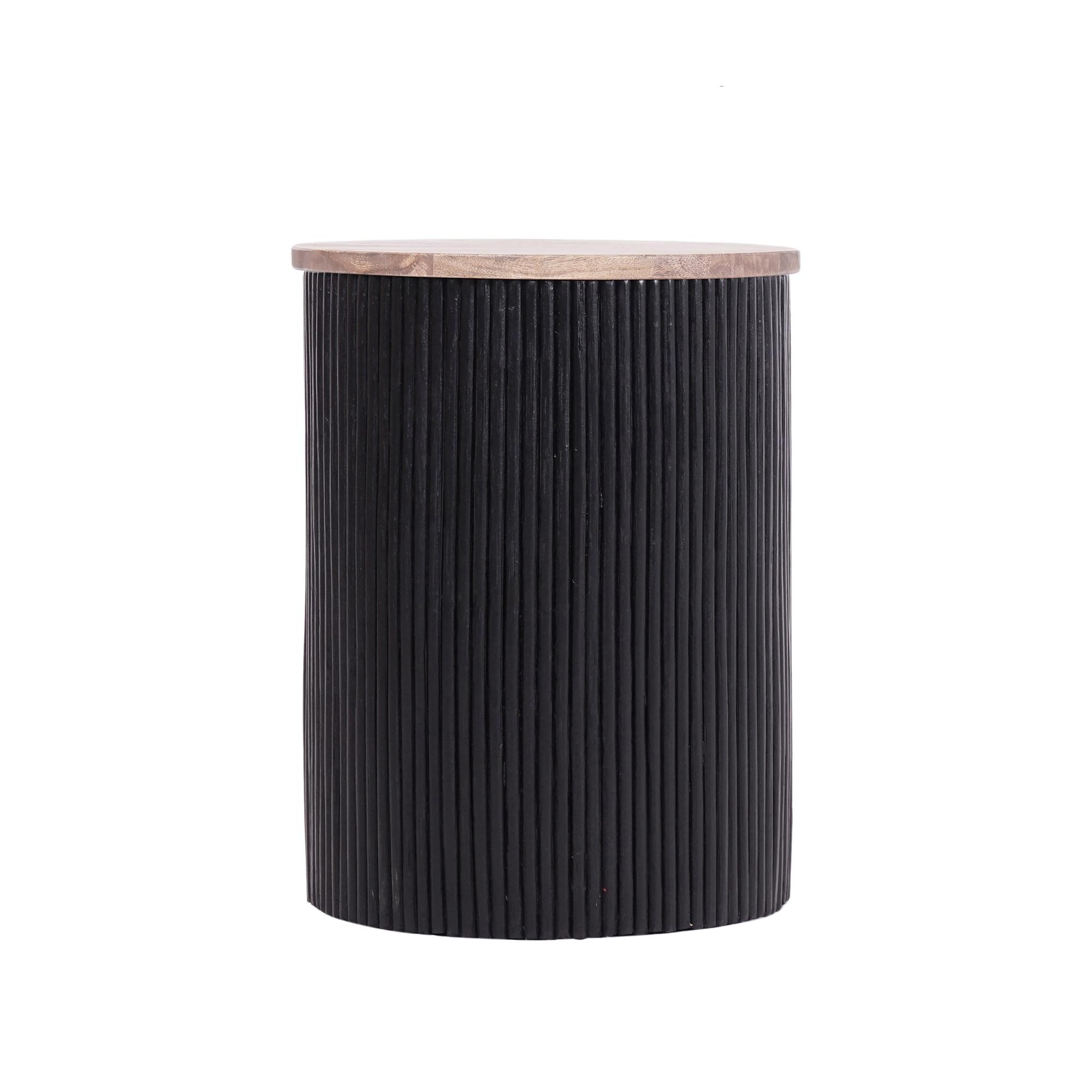 Indigo Road by Egypt Sherrod Round Ribbed Side Table, Black