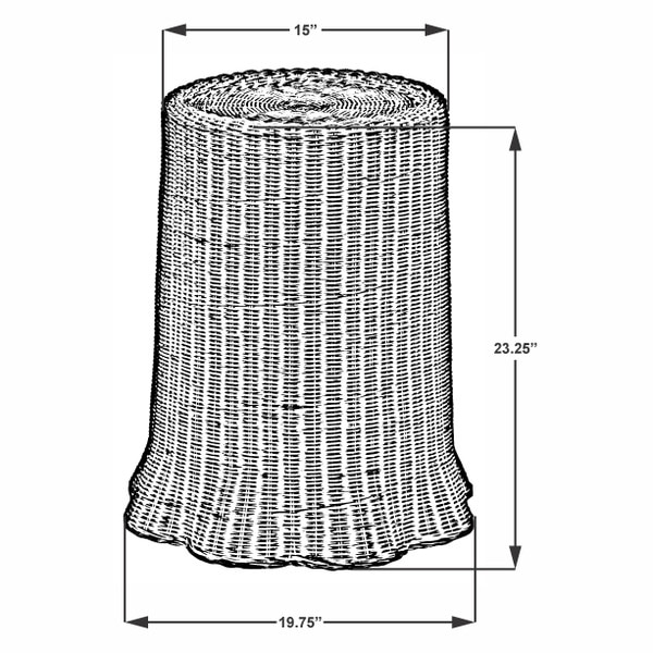 Millie Rattan Woven Side Table, 19.5'' Round, Slate Blue