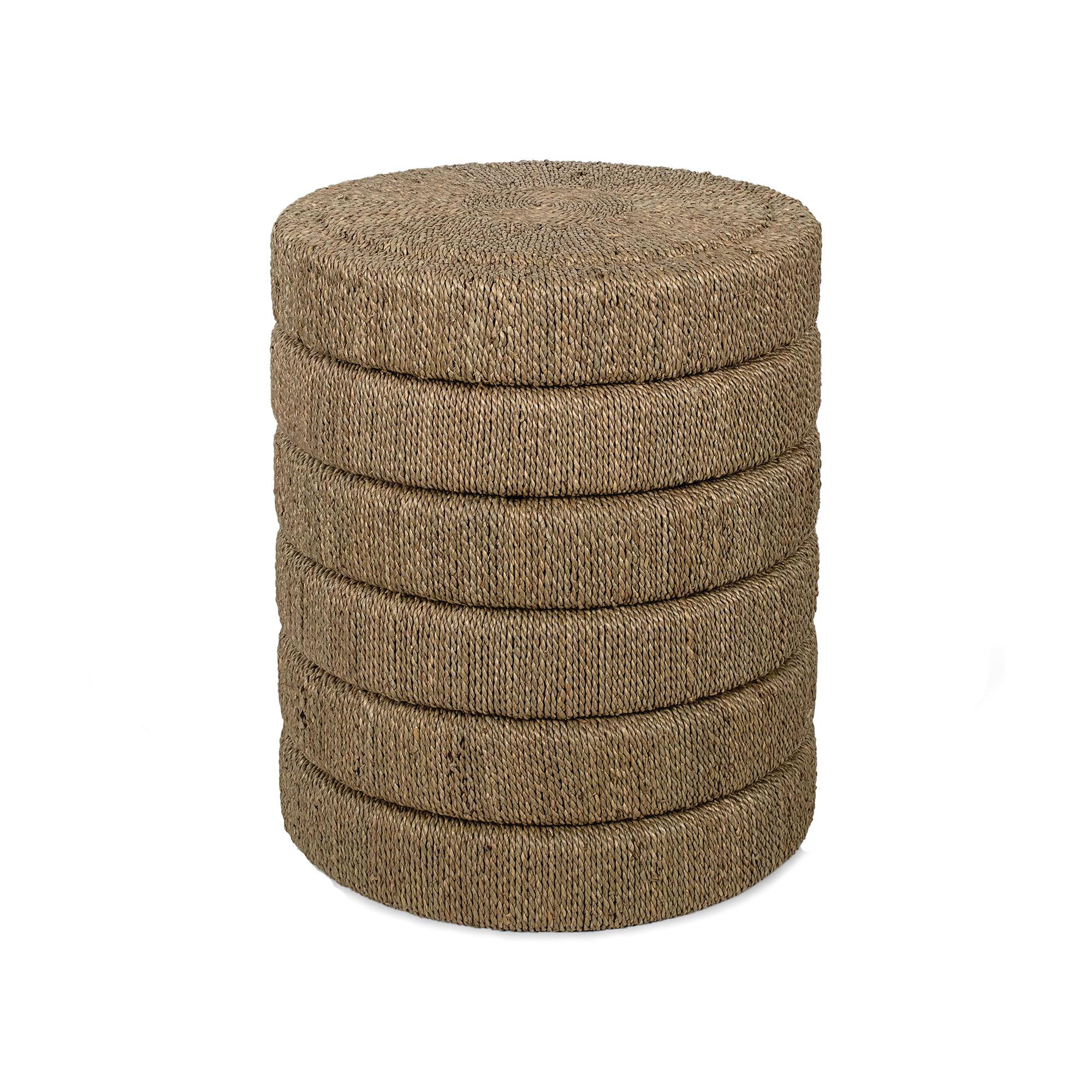 16" Wide Seagrass Ribbed Side Table