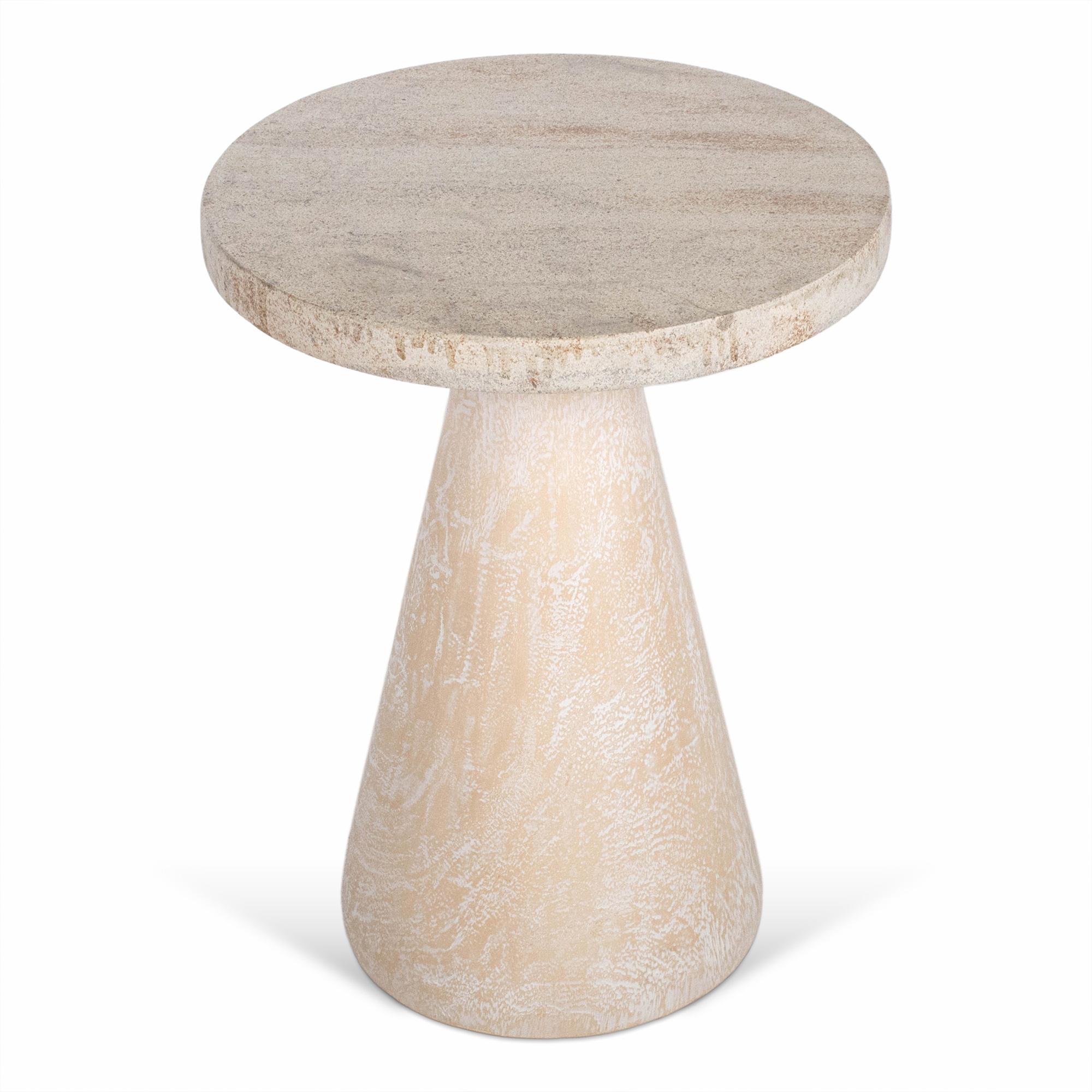 Sandstone Top Conical Accent Table