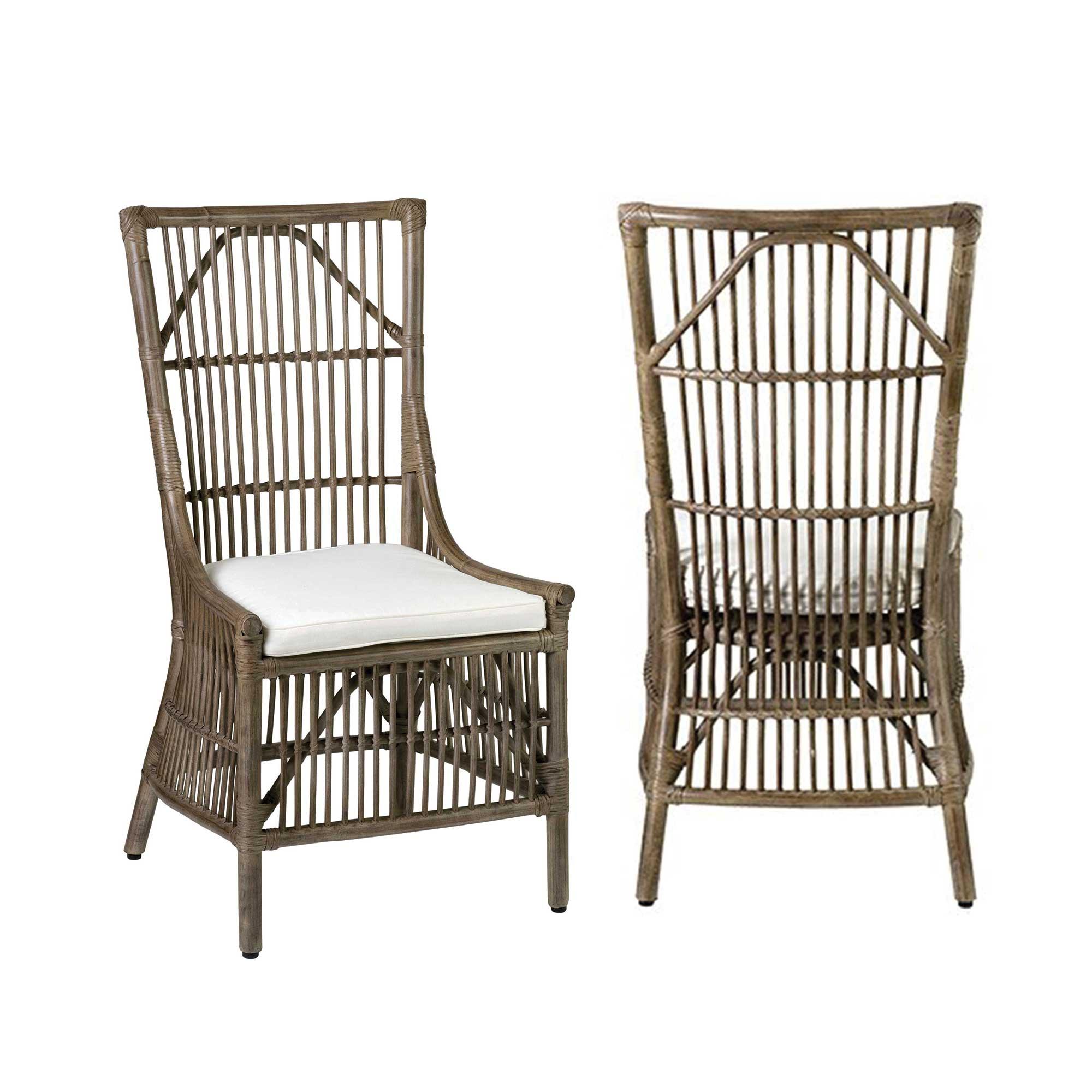 Winston Rattan Dining Side Chair, Vintage Grey, Set of 2 (Price is Per ...